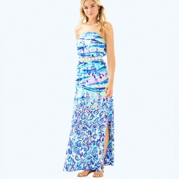 Lilly Pulitzer | Dresses | Lilly Pulitzer Maxi Dress Chasing Waves ...